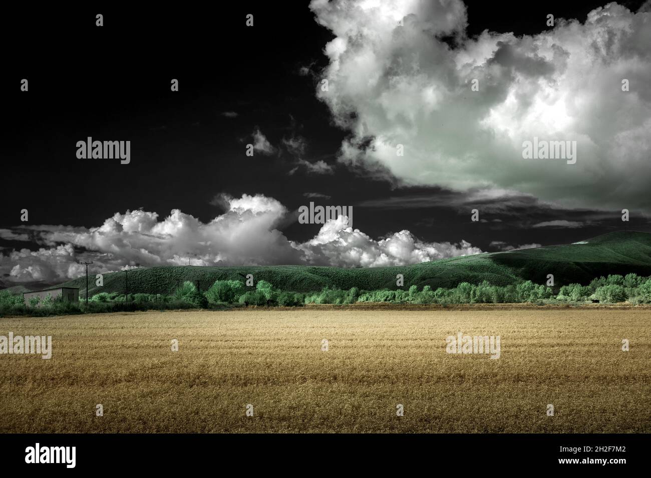 Rural multi colored landscape scenery Stock Photo - Alamy