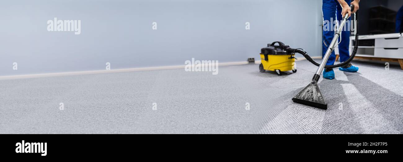 Professional Carpet Cleaning And Washing Service Using Machine Stock ...