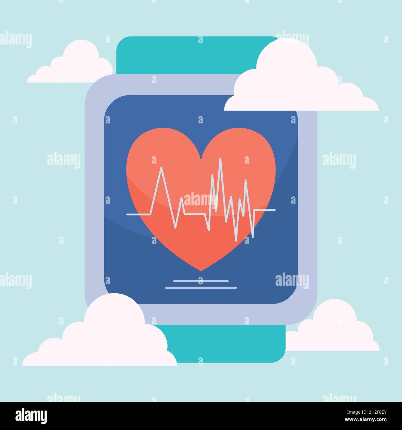 cardio smartwatch monitor illustration design Stock Vector Image & Art ...