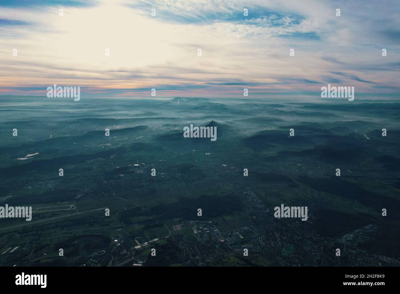 Beautiful sunset over Zurich and Aargau in Switzerland Stock Photo - Alamy