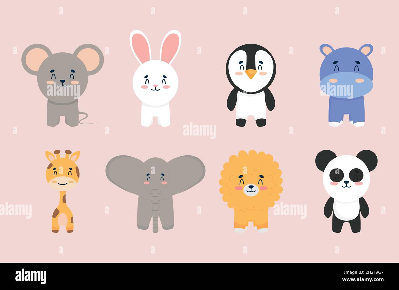 cute animals icon collection design Stock Vector Image & Art - Alamy
