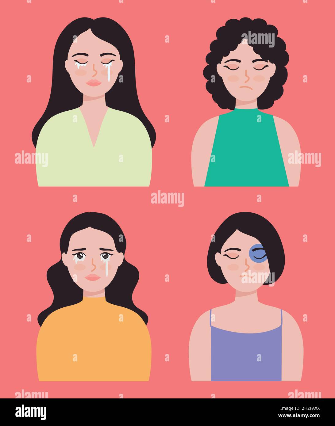 abused women icon set design Stock Vector Image & Art - Alamy