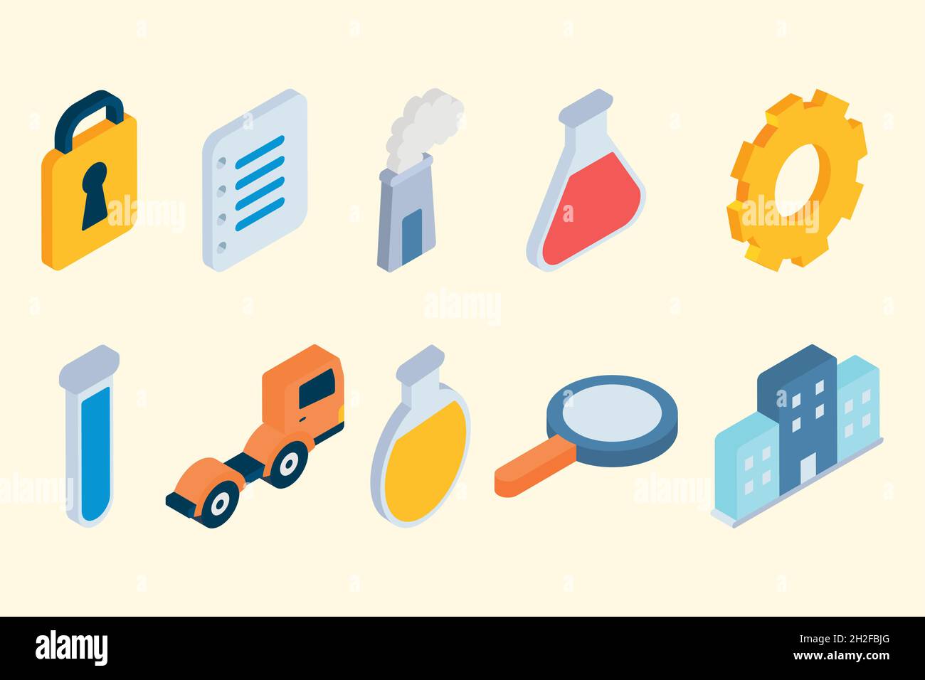 industry icon set on white background Stock Vector Image & Art - Alamy