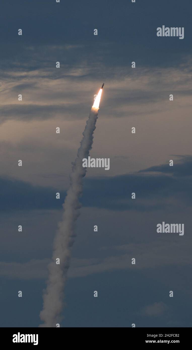 ATLANTIC OCEAN (Sept. 17, 2021) An unarmed Trident II D5LE missile ...
