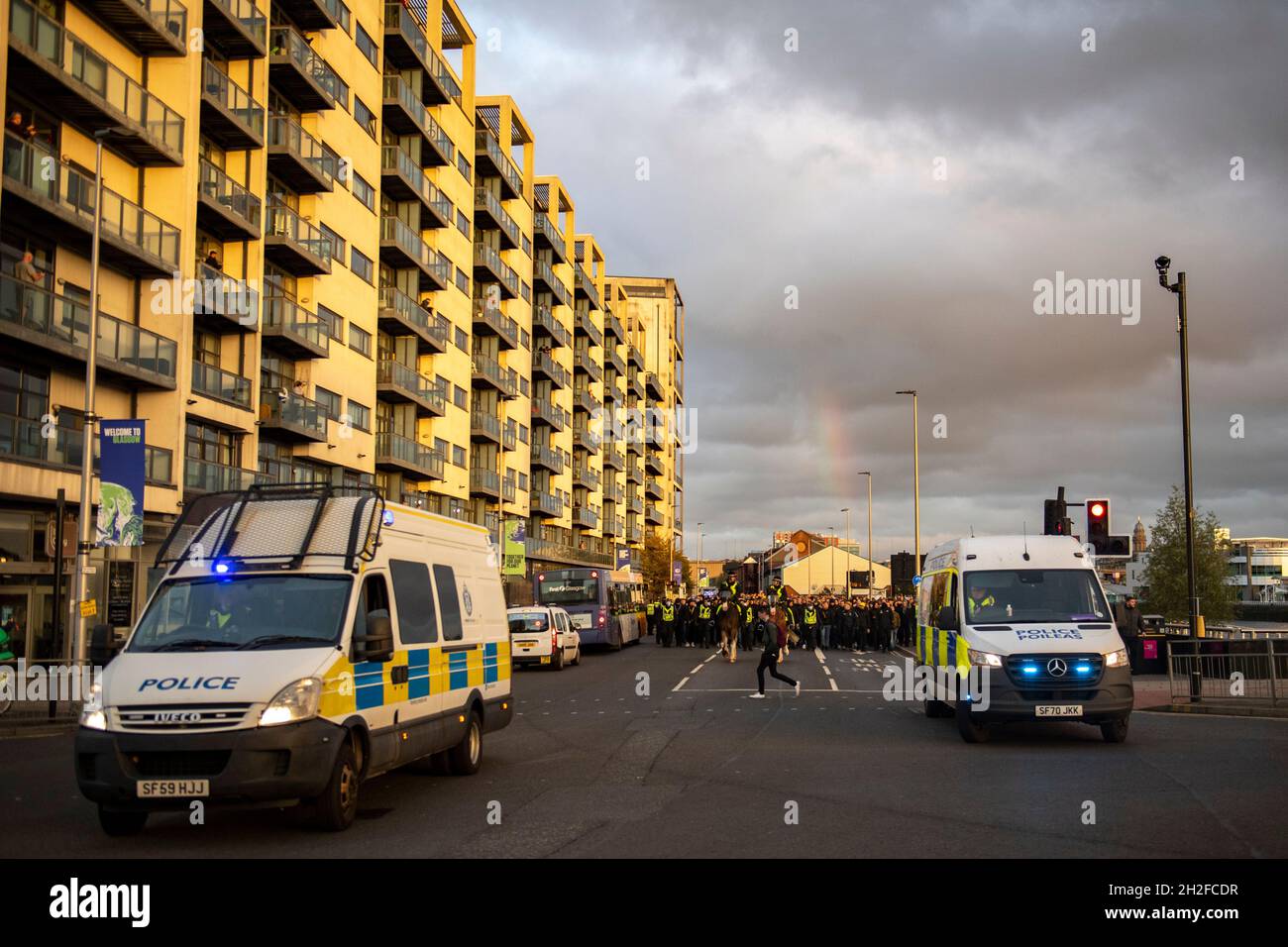 Glasgow, Scotland, UK. 21st Oct, 2021. PICTURED: Police Officers and ...