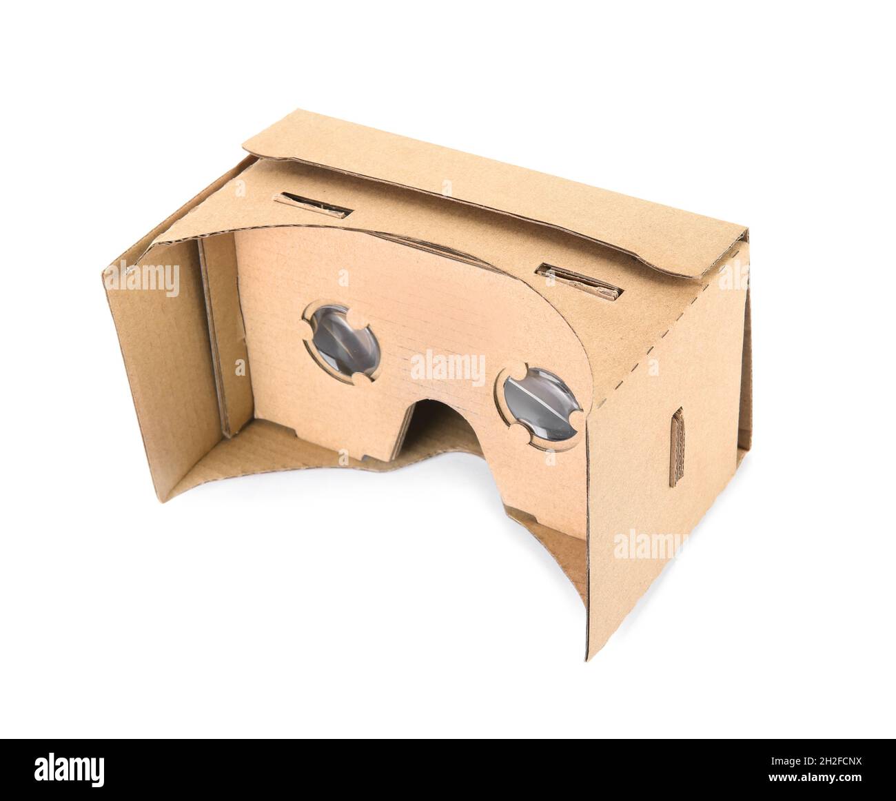 Cardboard virtual reality headset on white background Stock Photo - Alamy