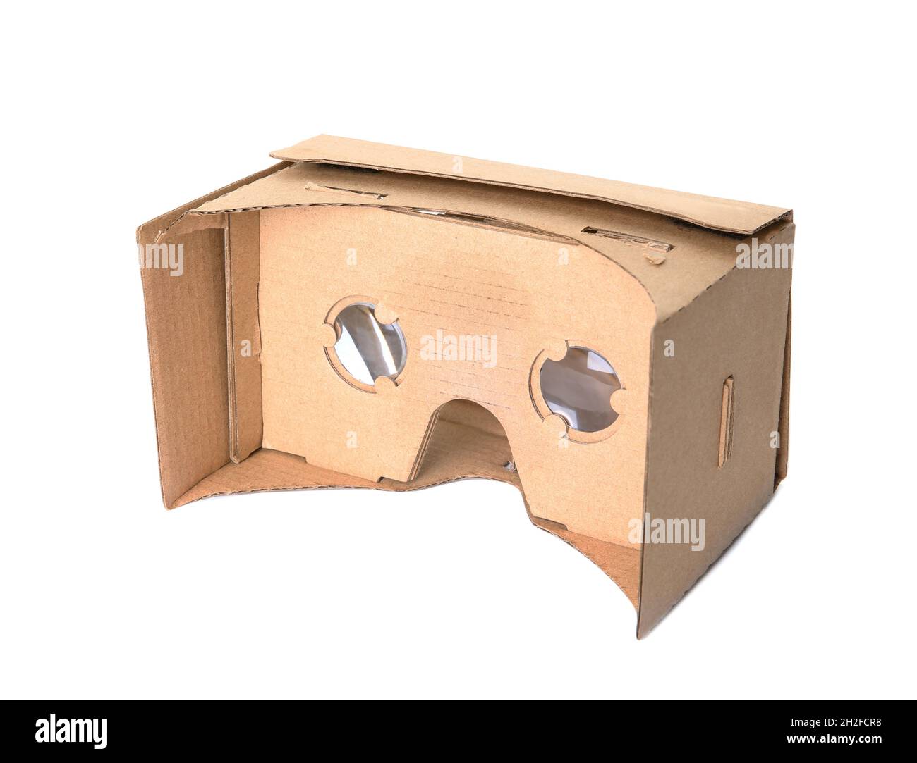 Cardboard virtual reality headset on white background Stock Photo - Alamy
