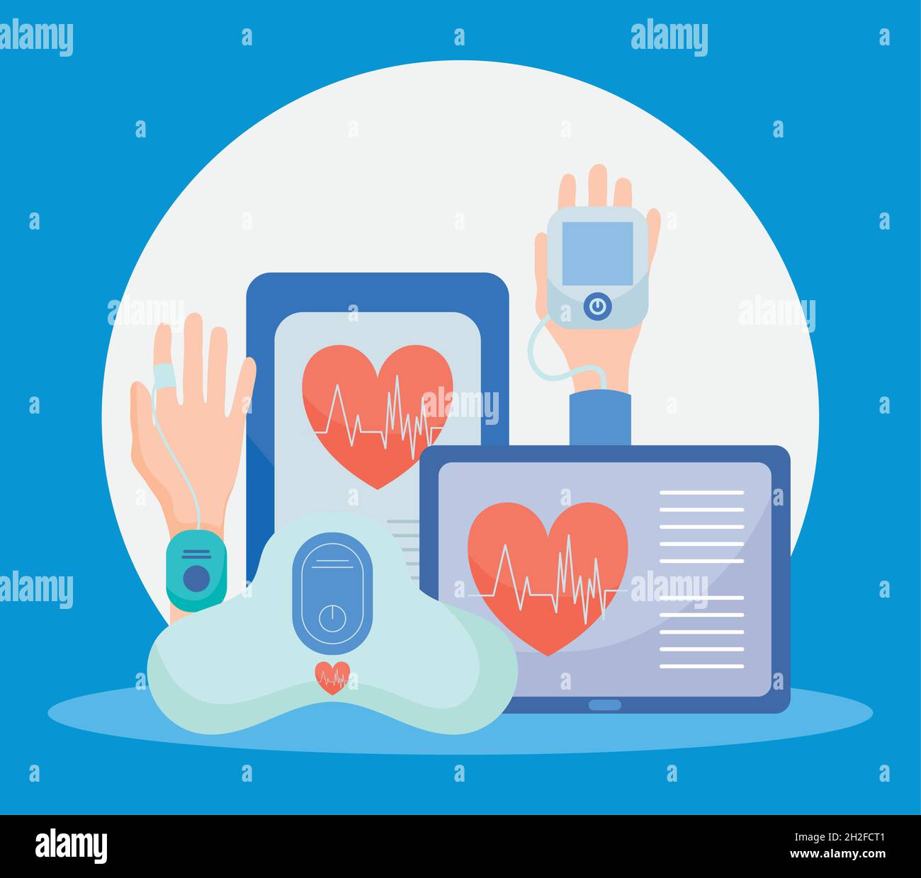 health monitors devices illustration design Stock Vector Image & Art ...