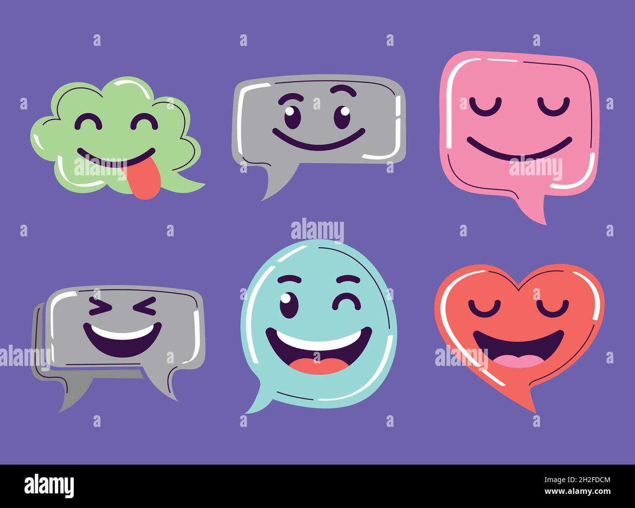 smiley speech bubbles icon set Stock Vector Image & Art - Alamy