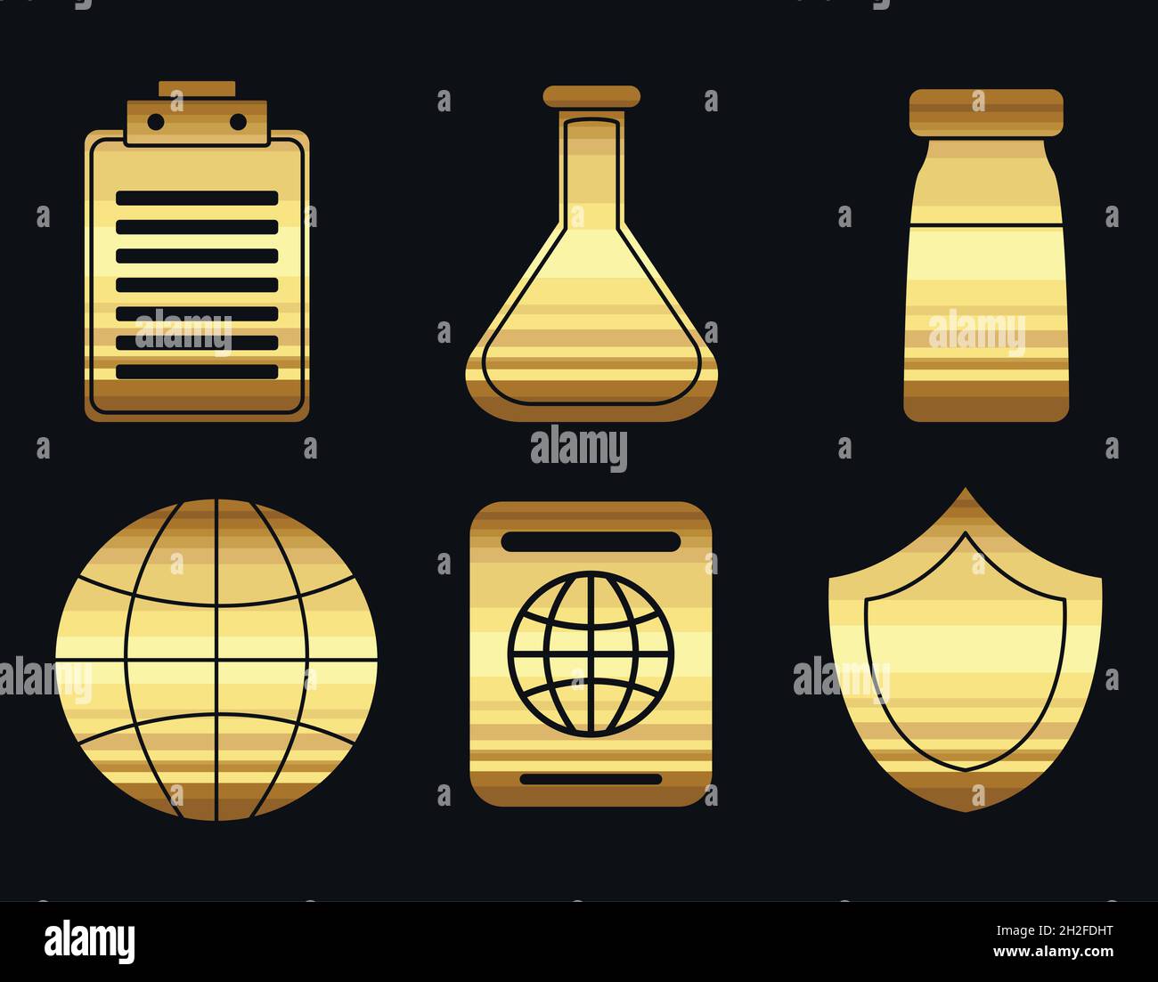 golden medicine symbols icon set Stock Vector Image & Art - Alamy