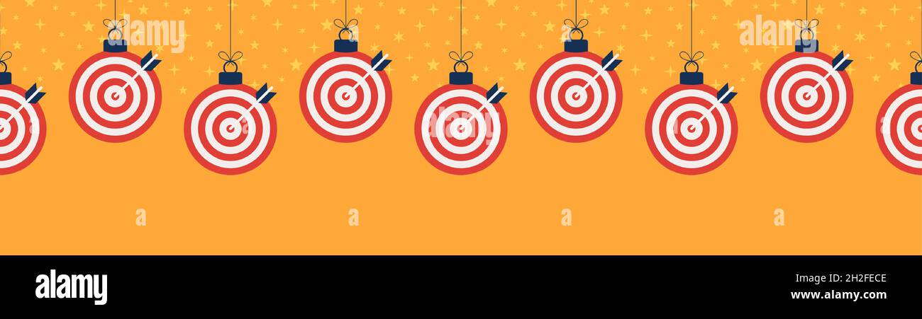 Christmas target dash seamless horizontal pattern. Hang on a thread ...