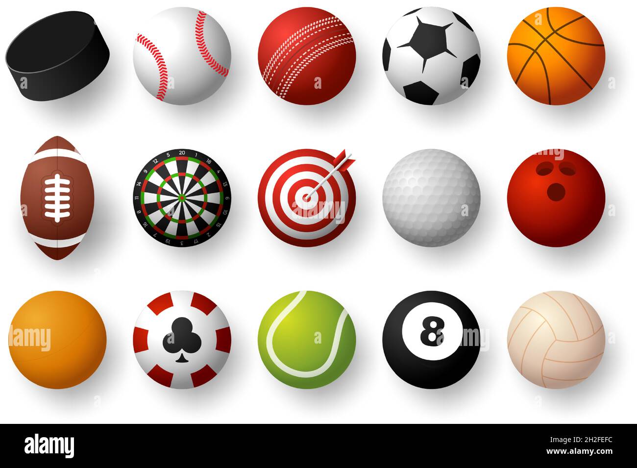 Sports equipment set. Realistic sports balls vector big set isolated on ...