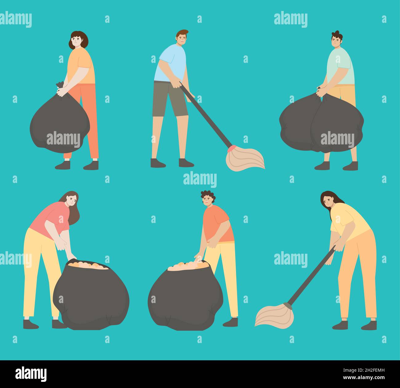 people cleaning icon set design Stock Vector Image & Art - Alamy