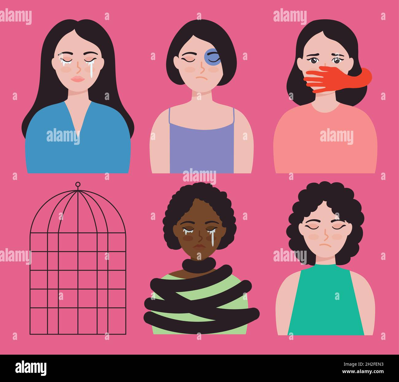 Female oppression illustration Stock Vector Images - Alamy