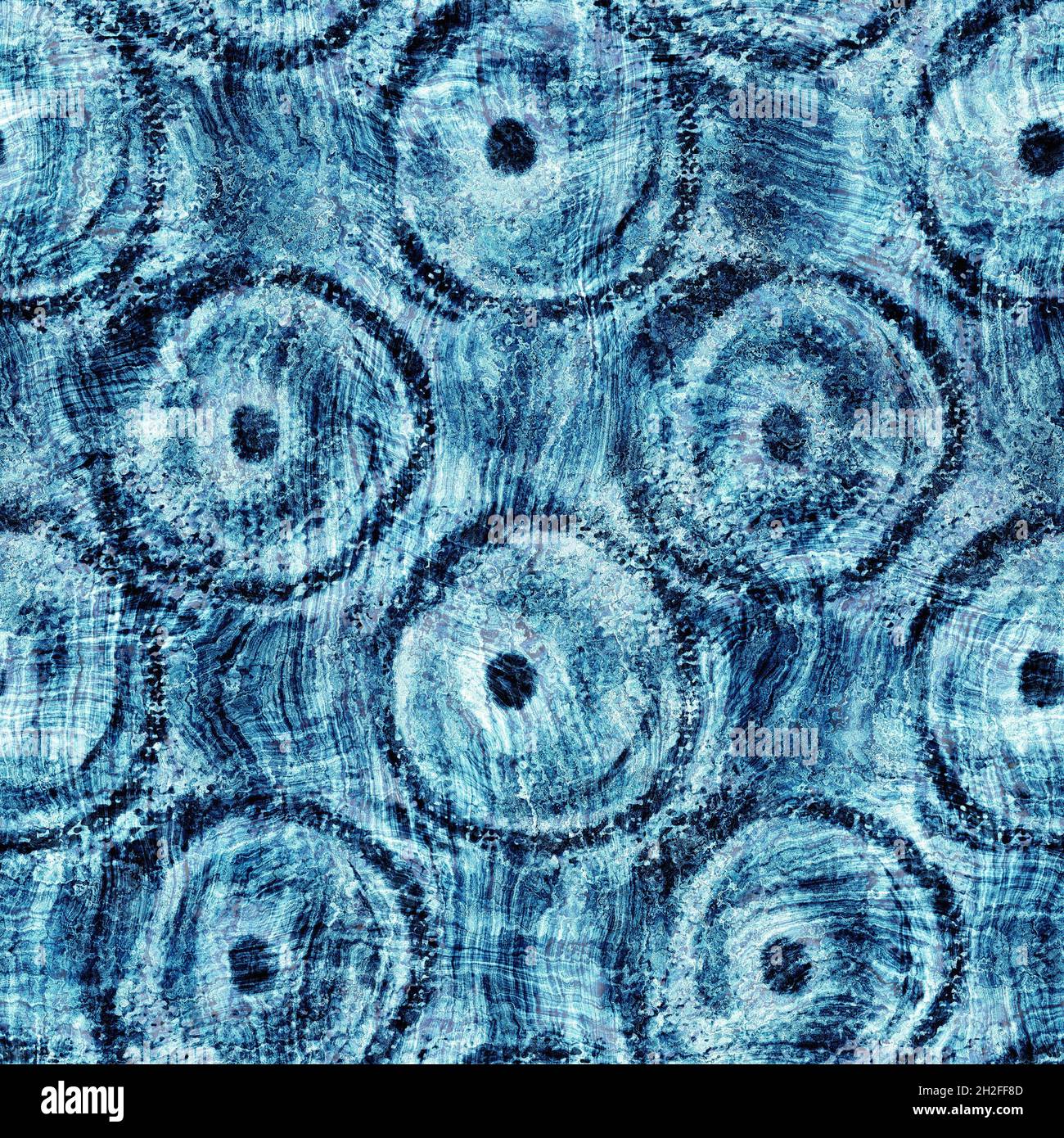 Seamless indigo block print texture on navy blue woven effect ...