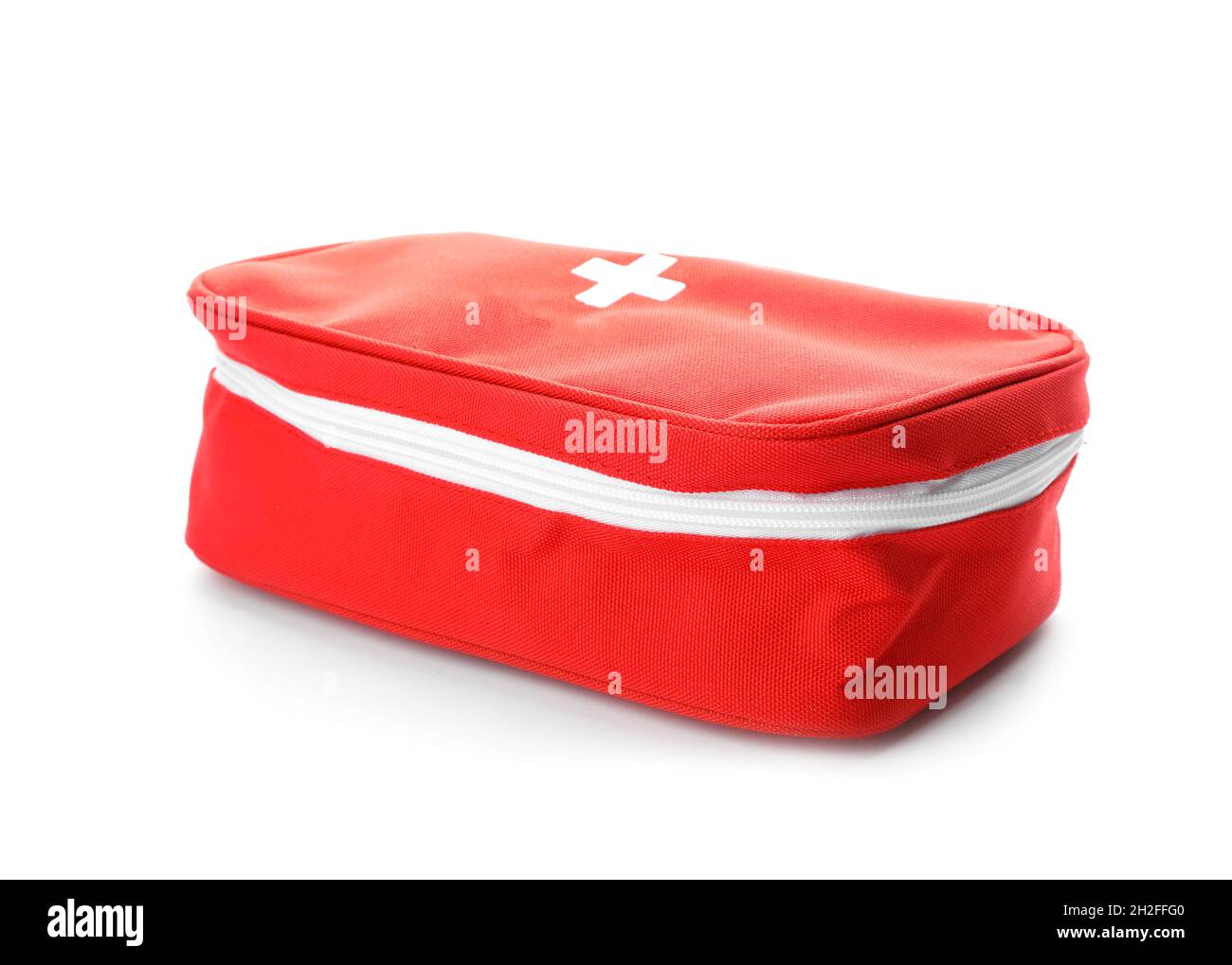 First aid bag on white background. Medical item Stock Photo - Alamy