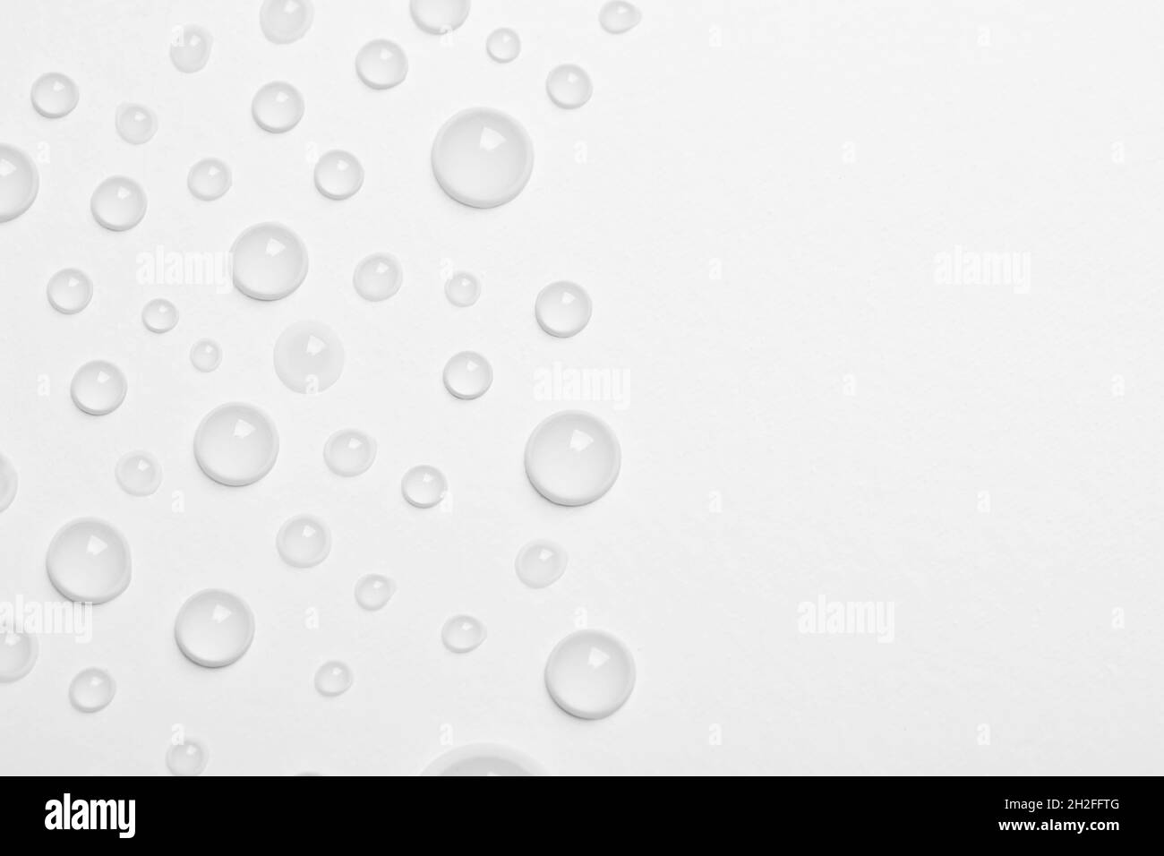 Water drops on white background, top view. Space for text Stock Photo ...