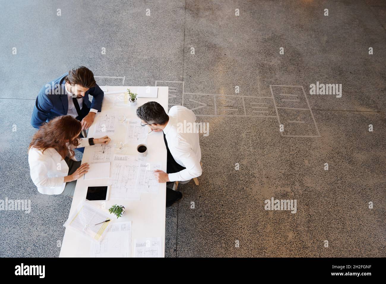 Getting the plans up to code Stock Photo - Alamy