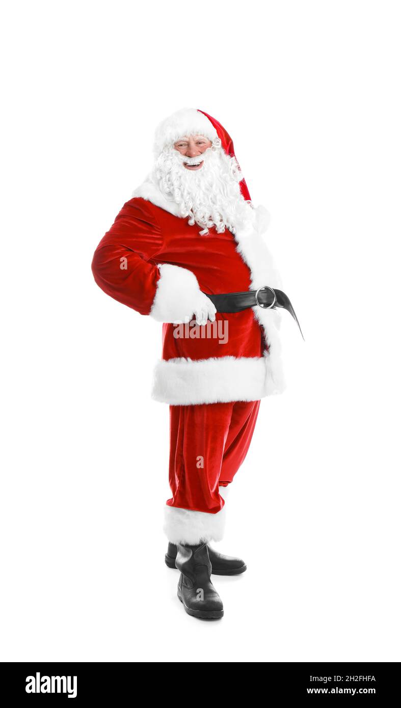 Authentic Santa Claus on white background Stock Photo - Alamy