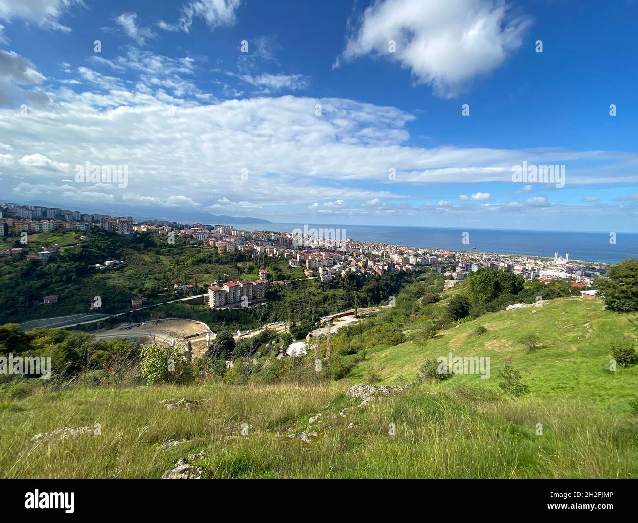 View over the City of Trabzon, Turkey overlooking the Black Sea Stock ...
