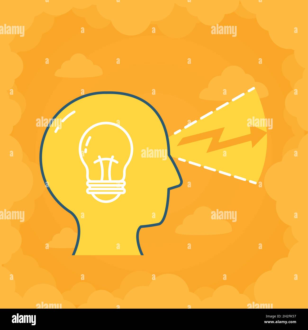 vision illustration with head and bulb Stock Vector Image & Art - Alamy