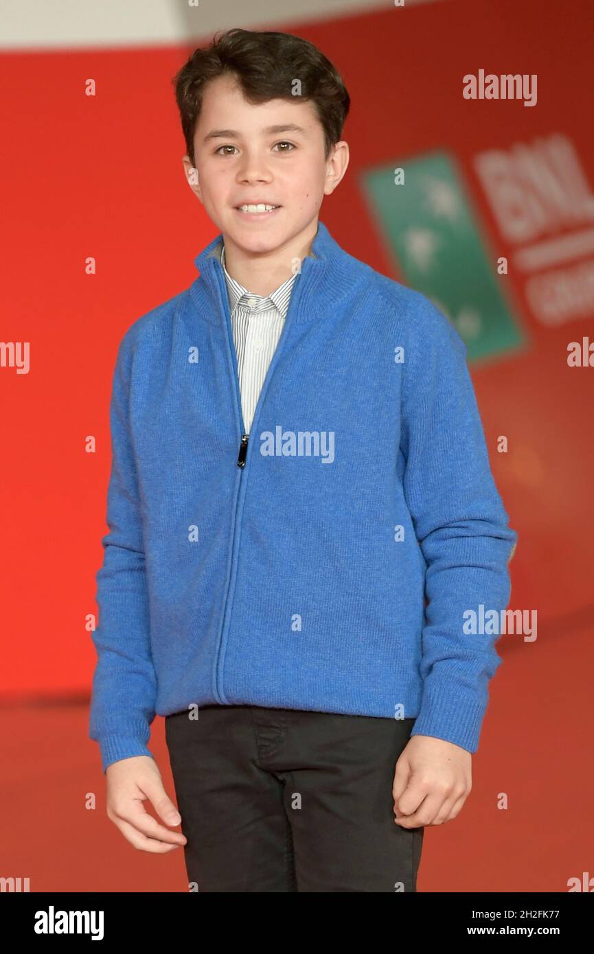 Rome, Italy - 21 Oct 2021,Federico Ielapi attends the red carpet of A ...