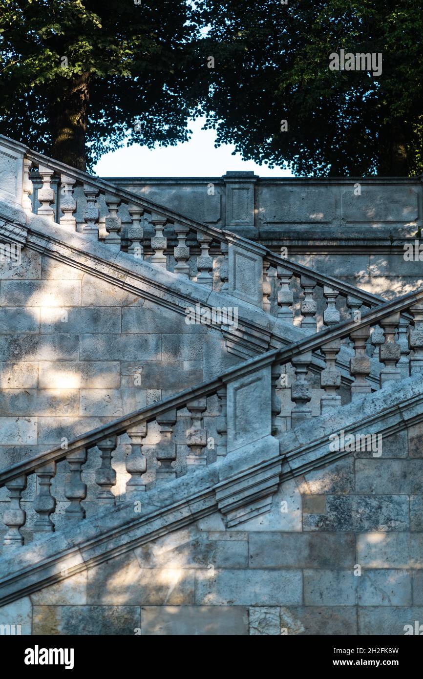 Beautiful shot of abstract stair architecture in Munich, Germany Stock ...