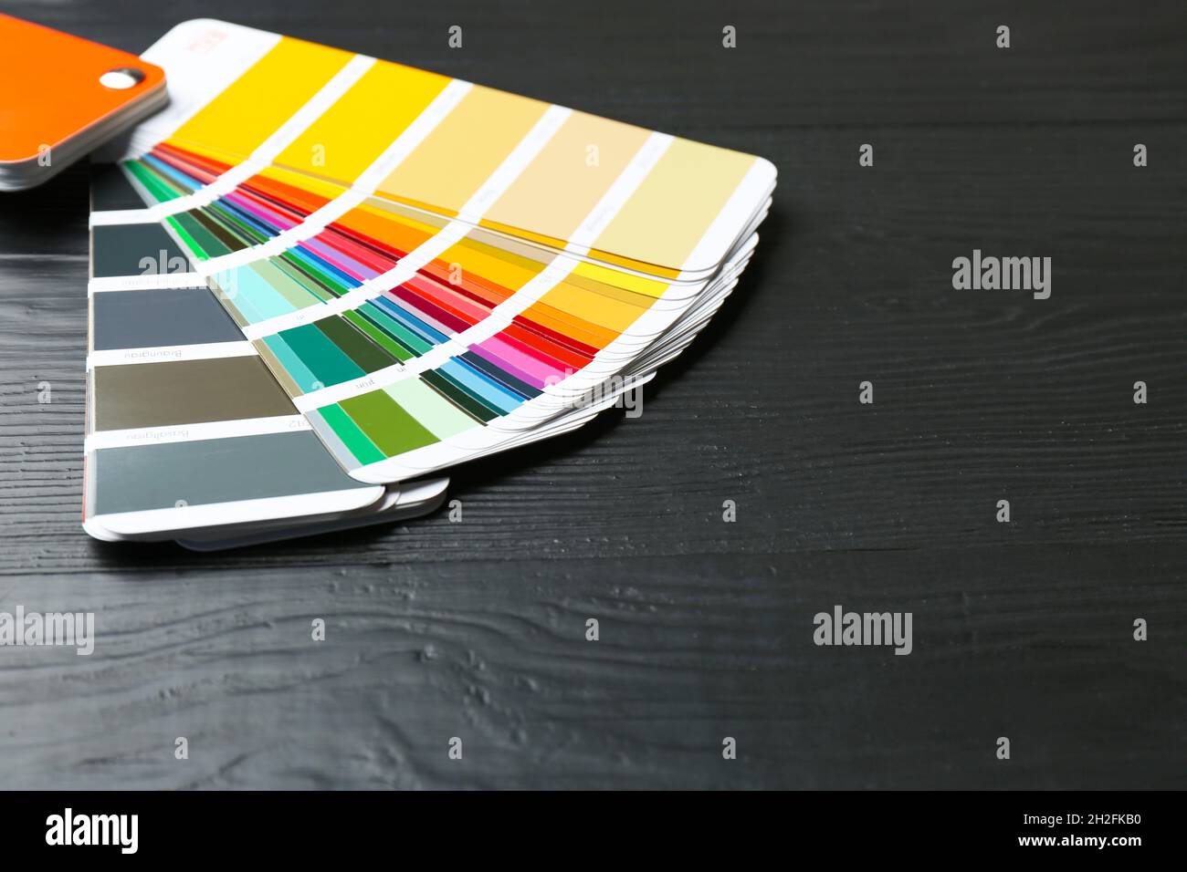 Color palette samples on black background Stock Photo - Alamy