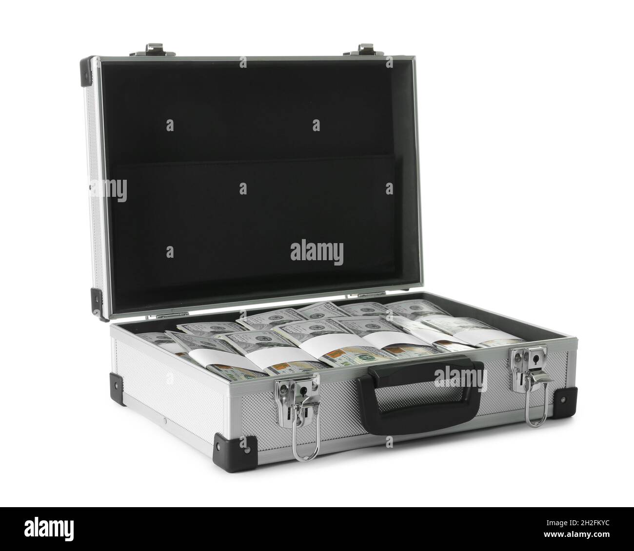 Open silver briefcase full dollar hi-res stock photography and images ...