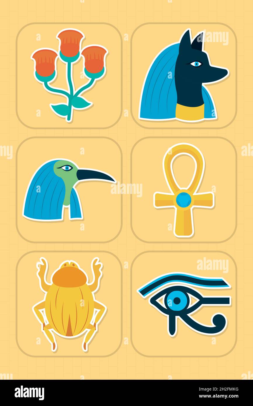 egypt icon set on yellow background Stock Vector Image & Art - Alamy