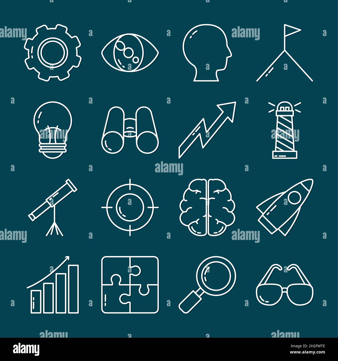 vision and business icon set Stock Vector Image & Art - Alamy