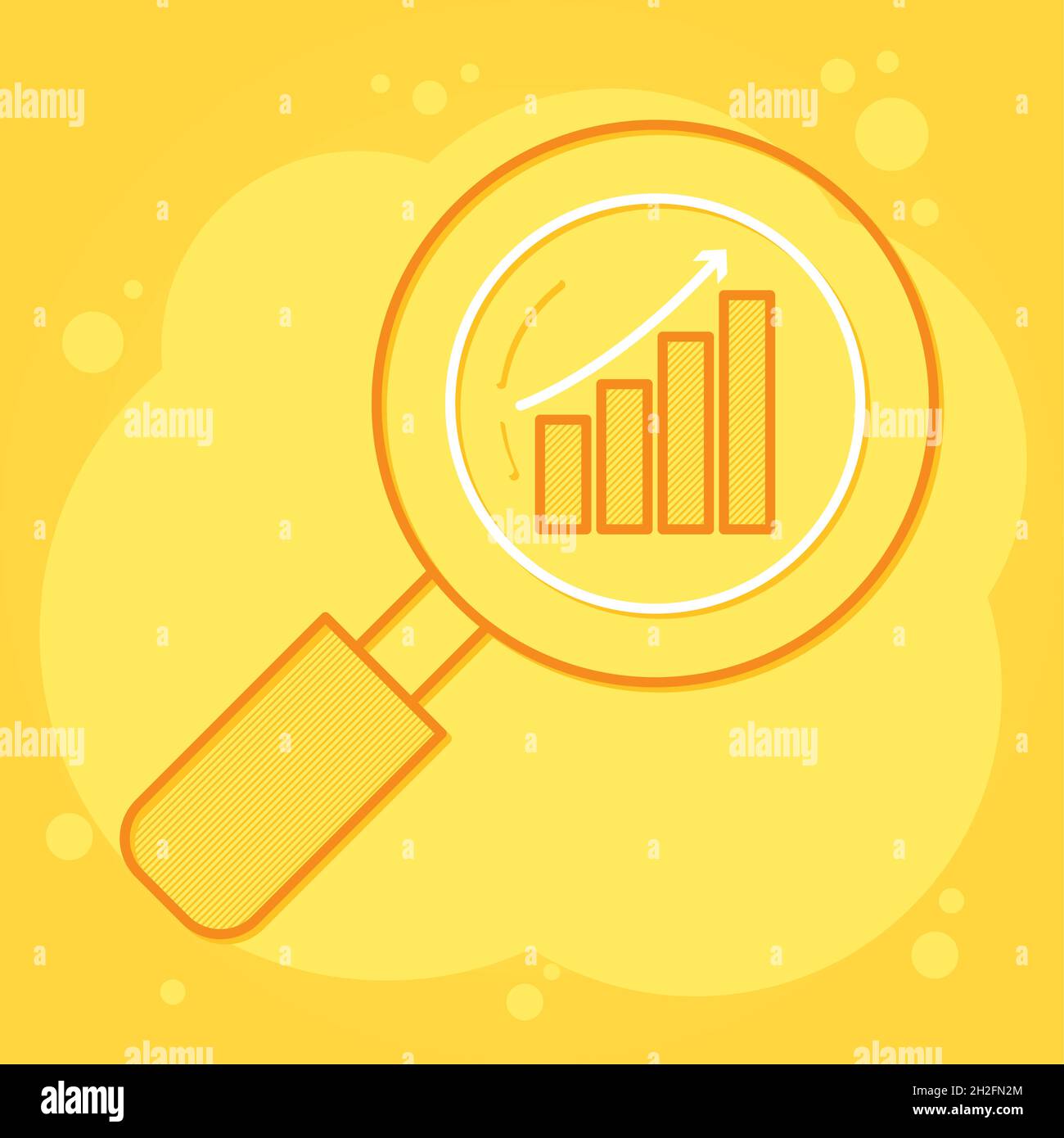 magnifying glass with bar chart illustration Stock Vector Image & Art ...
