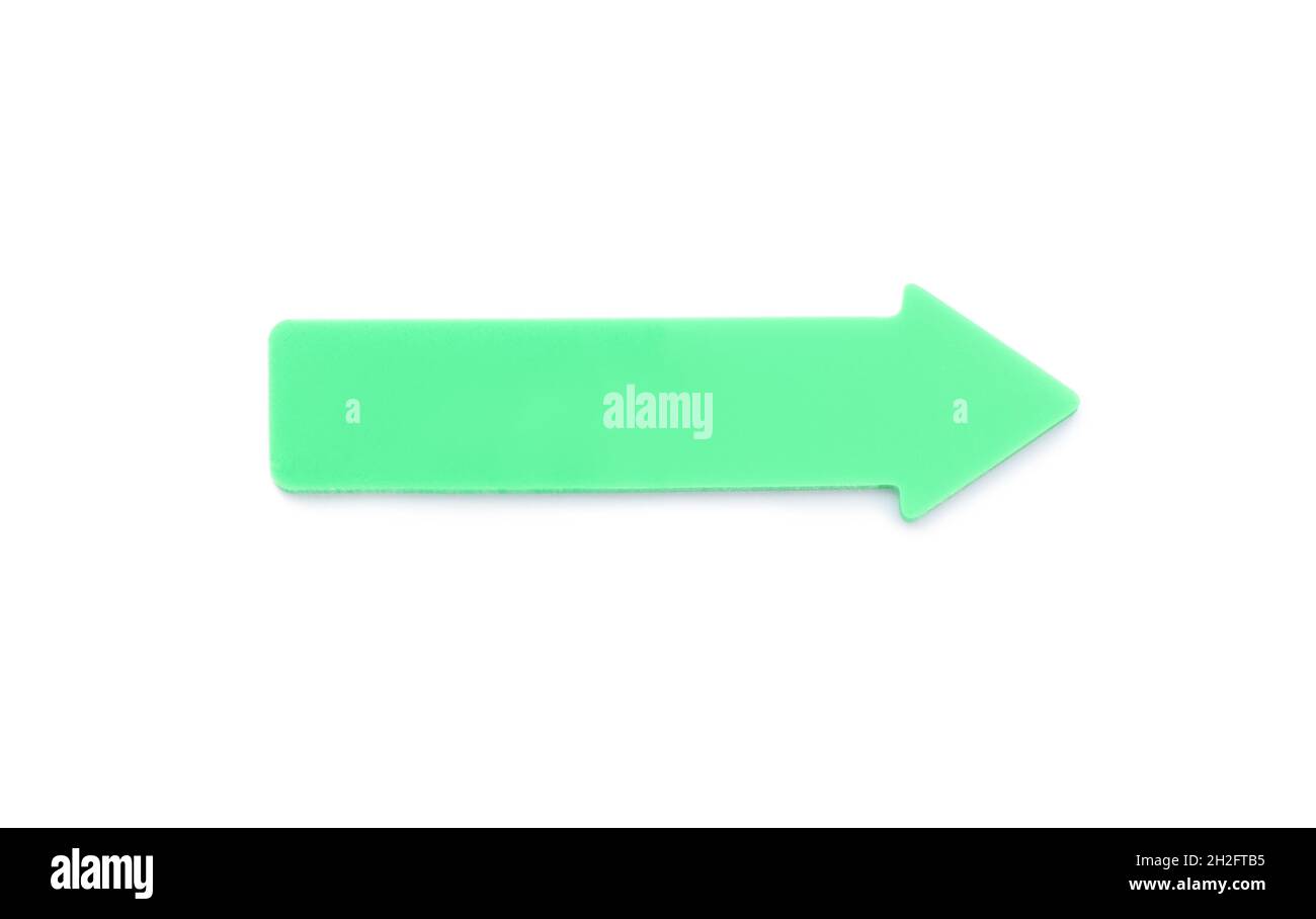 Colorful arrow shaped sticky note on white background. School ...