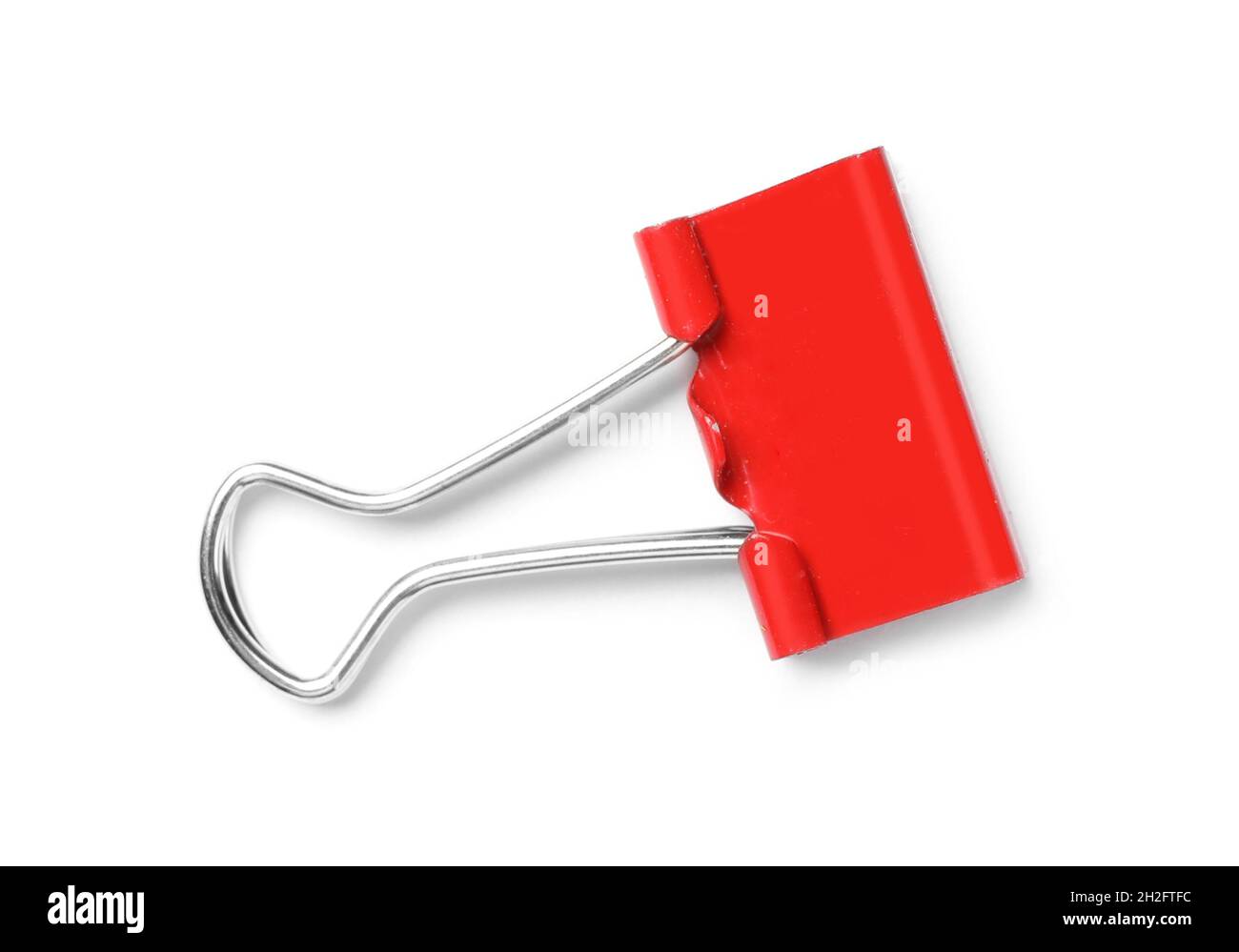 Colorful binder clip on white background. School stationery Stock Photo ...