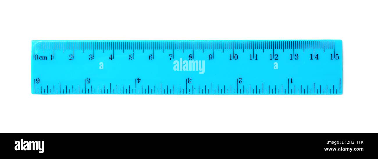 Colorful plastic ruler on white background. School stationery Stock ...