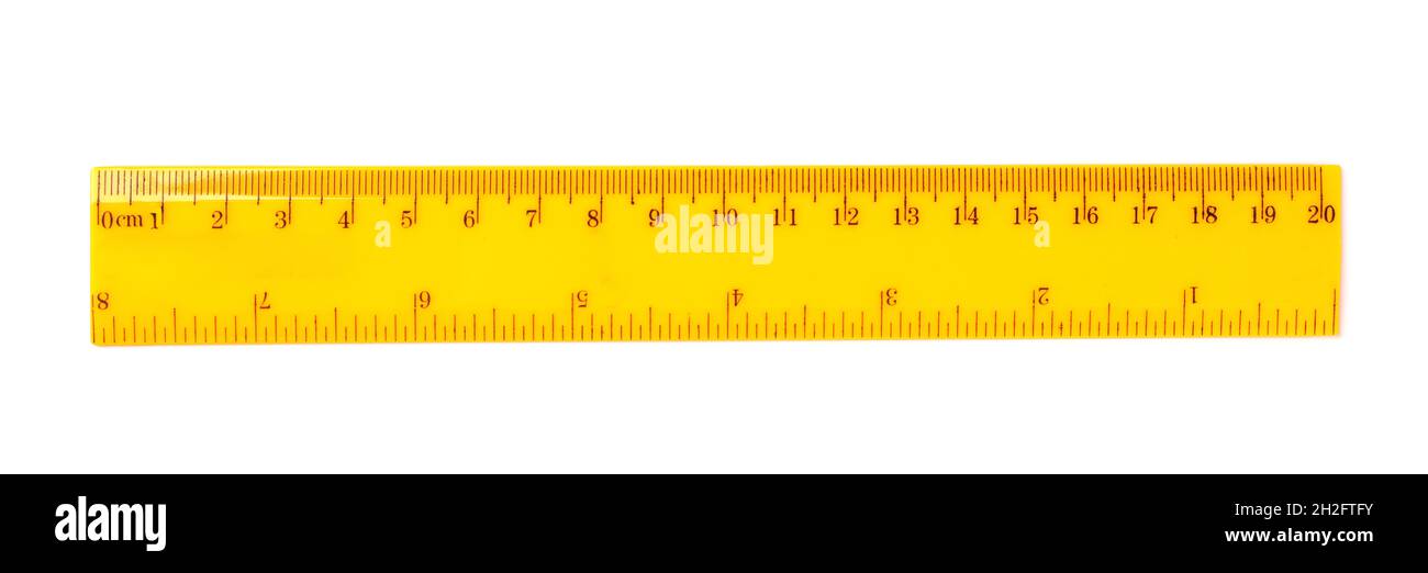 Colorful plastic ruler on white background. School stationery Stock ...