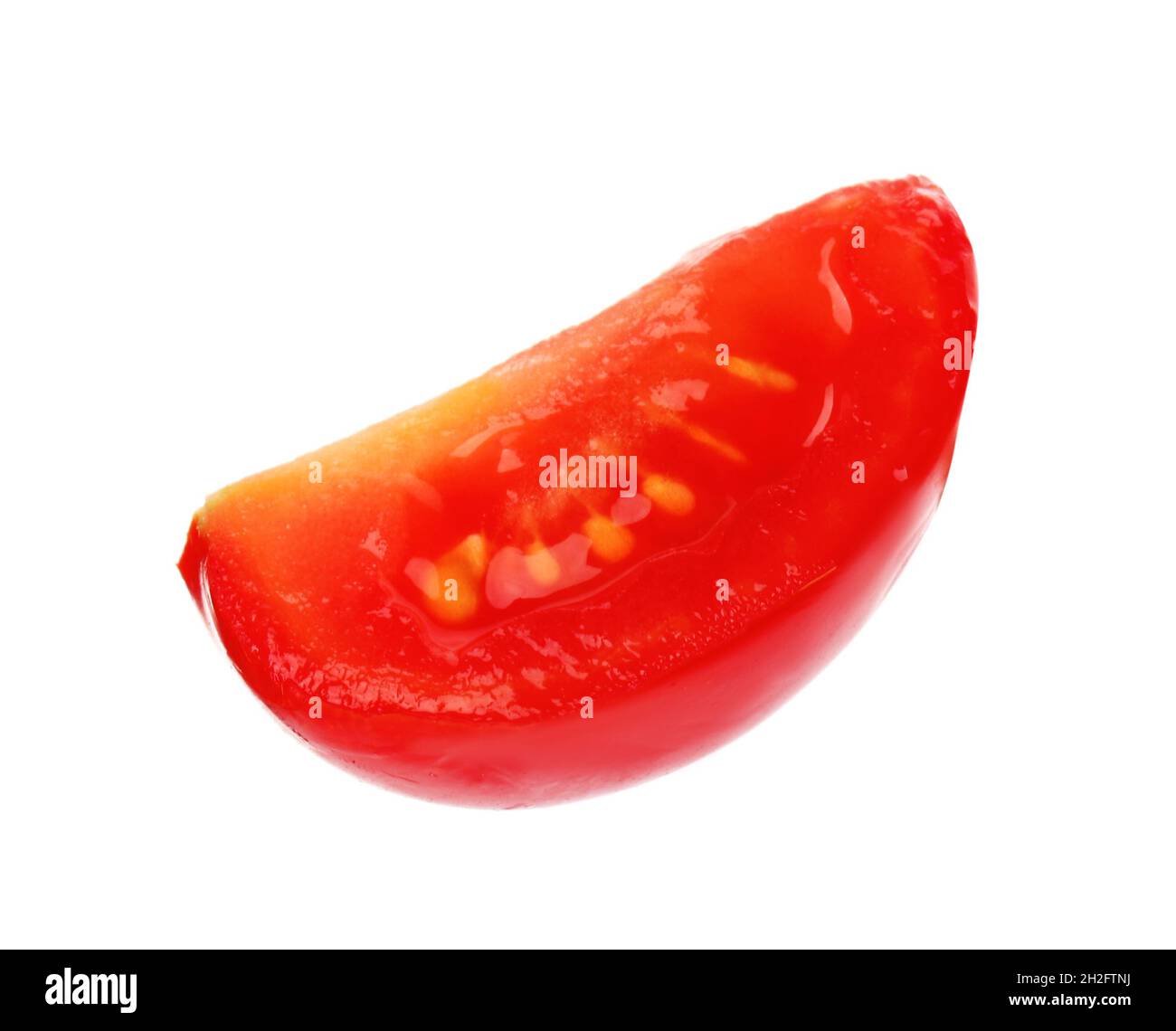 Slice of ripe tomato on white background Stock Photo - Alamy