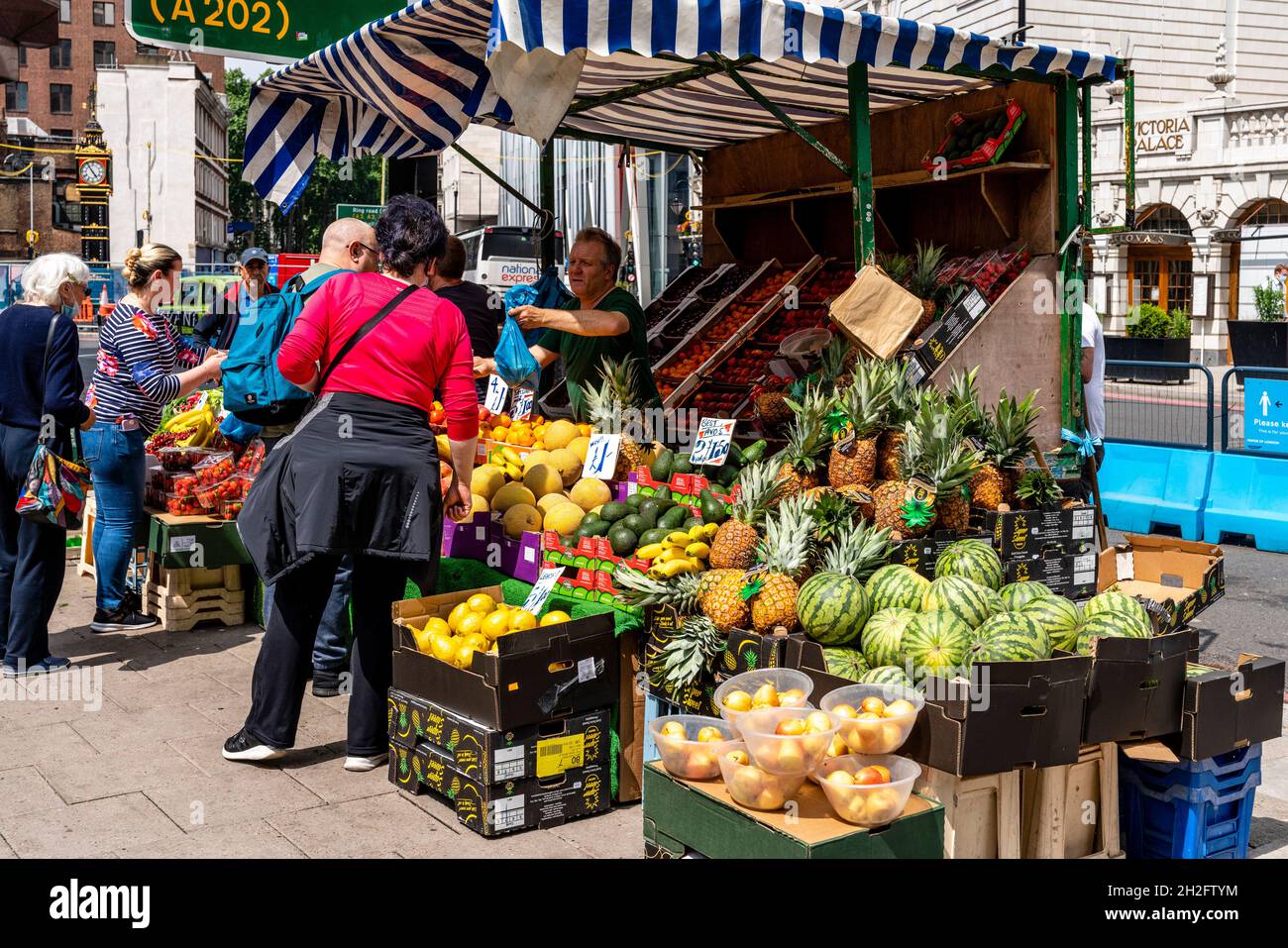 A Fruit and Vegetable Stall, Victoria Station Area, London, UK Stock ...