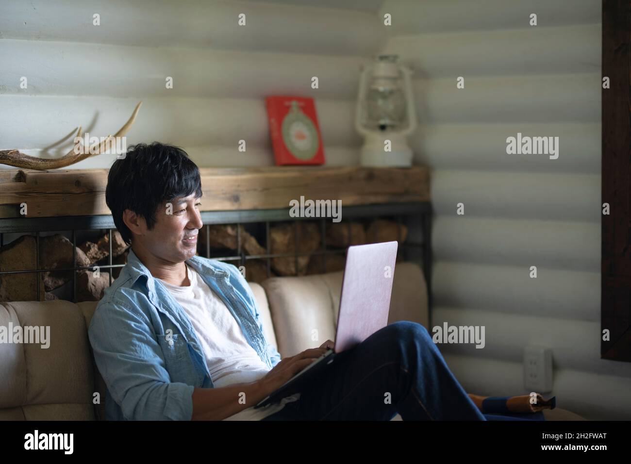 Man Watching PC Stock Photo - Alamy