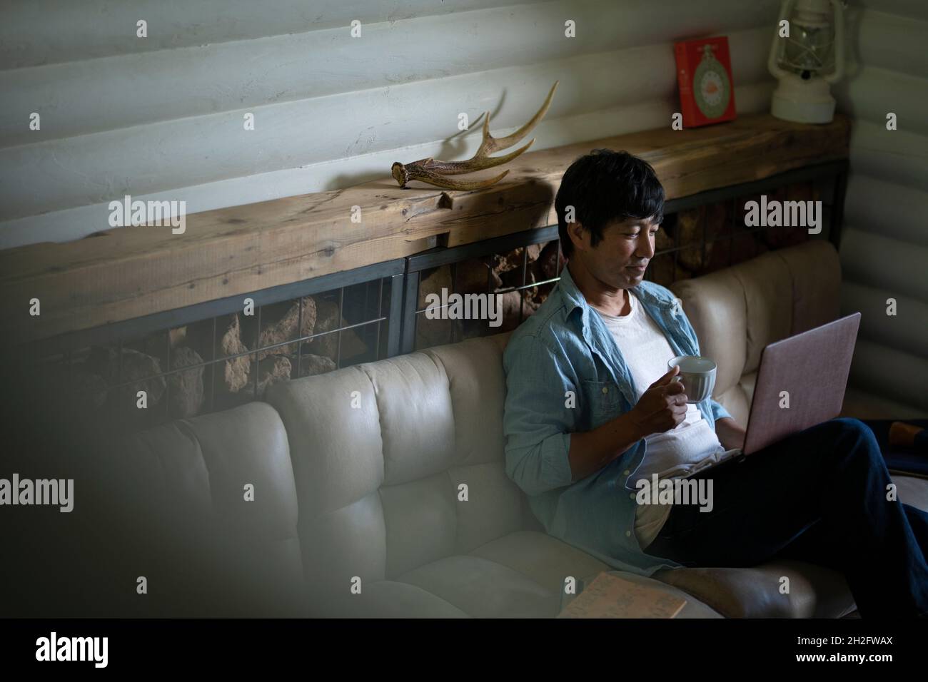 Man Watching PC Stock Photo - Alamy