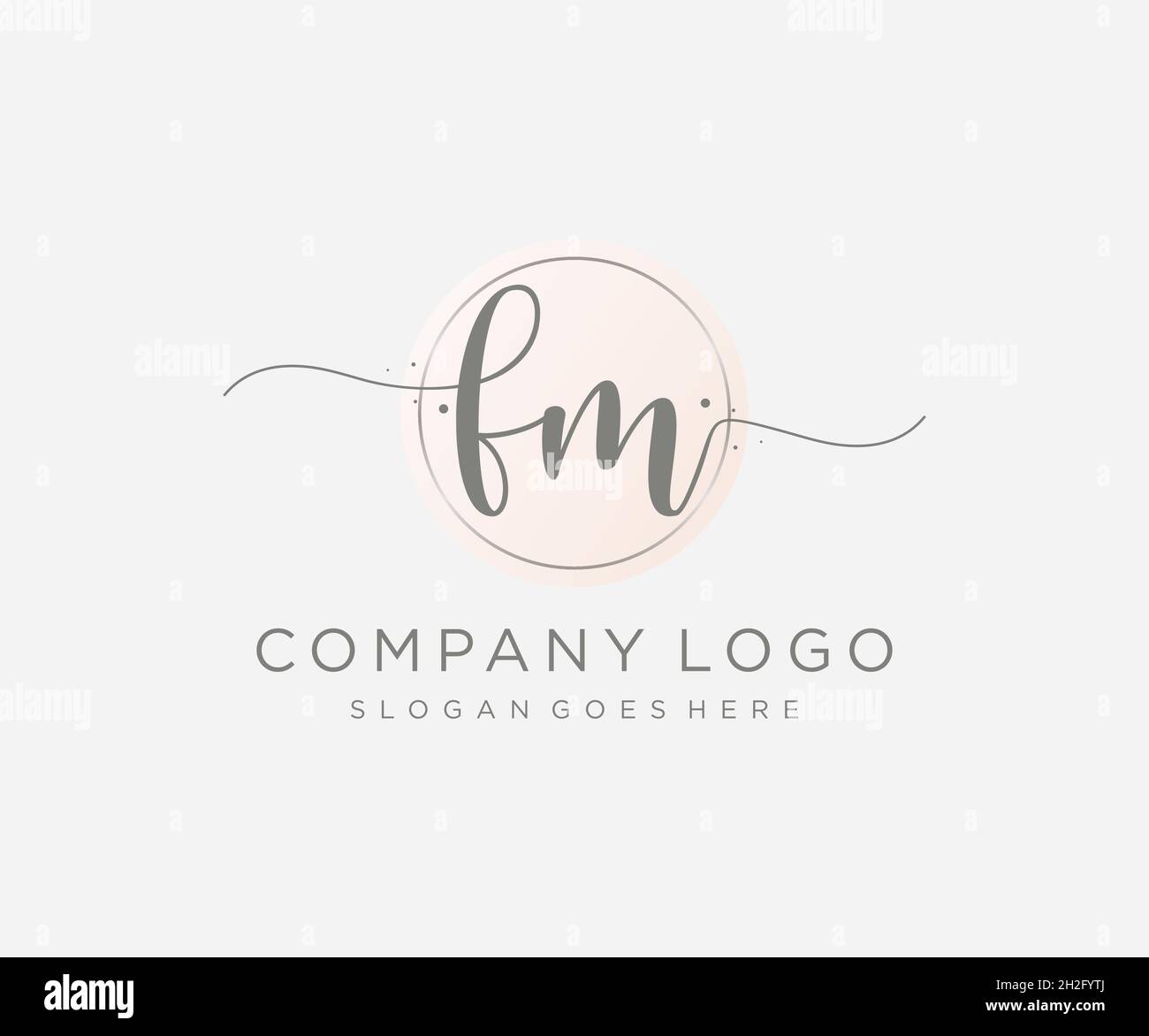FM feminine logo. Usable for Nature, Salon, Spa, Cosmetic and Beauty ...