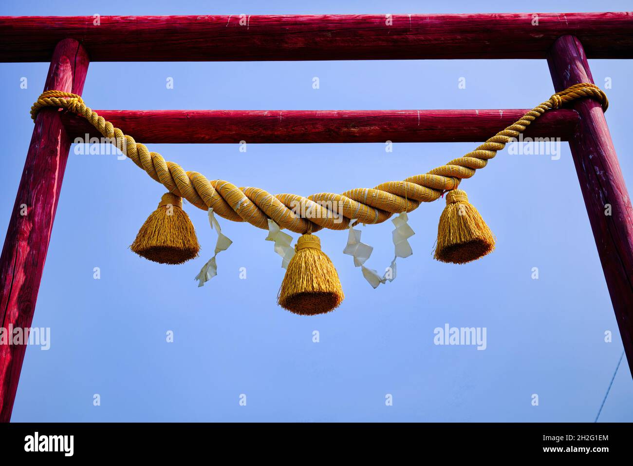 Torii Gate and Blue Sky Stock Photo - Alamy