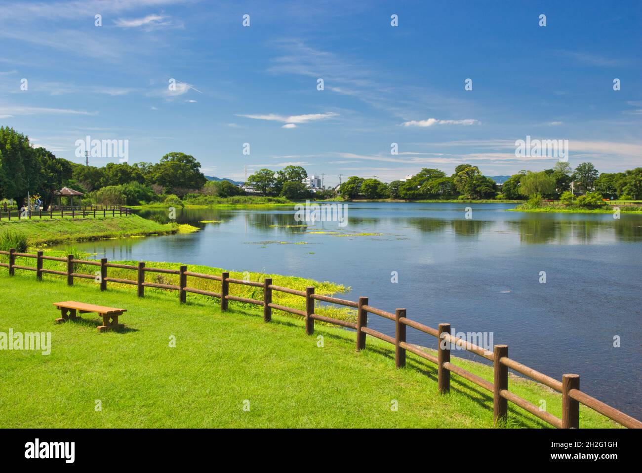 Suizenji Ezuko Park in Summer, Kumamoto Prefecture, Japan Stock Photo ...