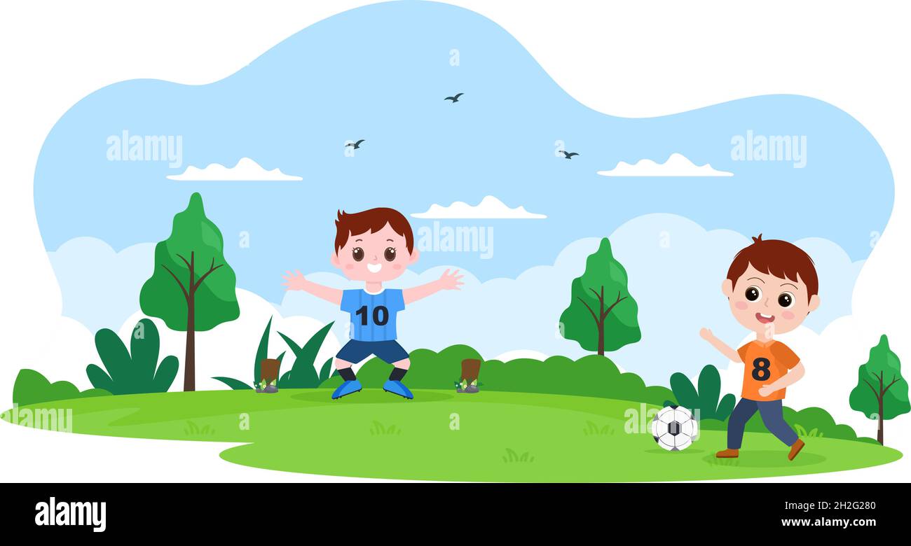 Playing Football with Boys Play Soccer Wear Sports Uniform Various ...