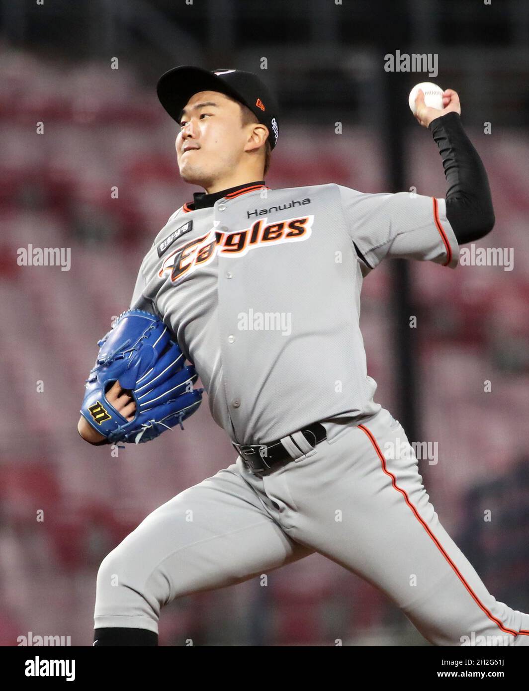22nd Oct, 2021. Hanwha Eagles' Lee Choong-ho Lee Choong-ho of the ...