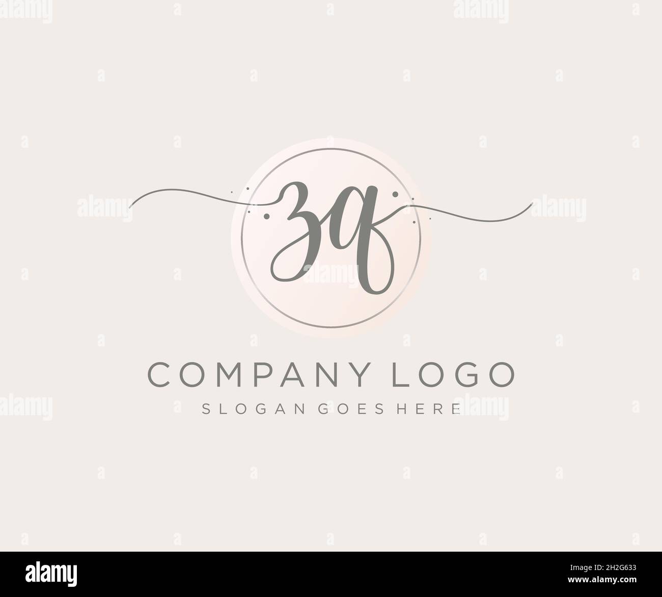 ZQ feminine logo. Usable for Nature, Salon, Spa, Cosmetic and Beauty ...