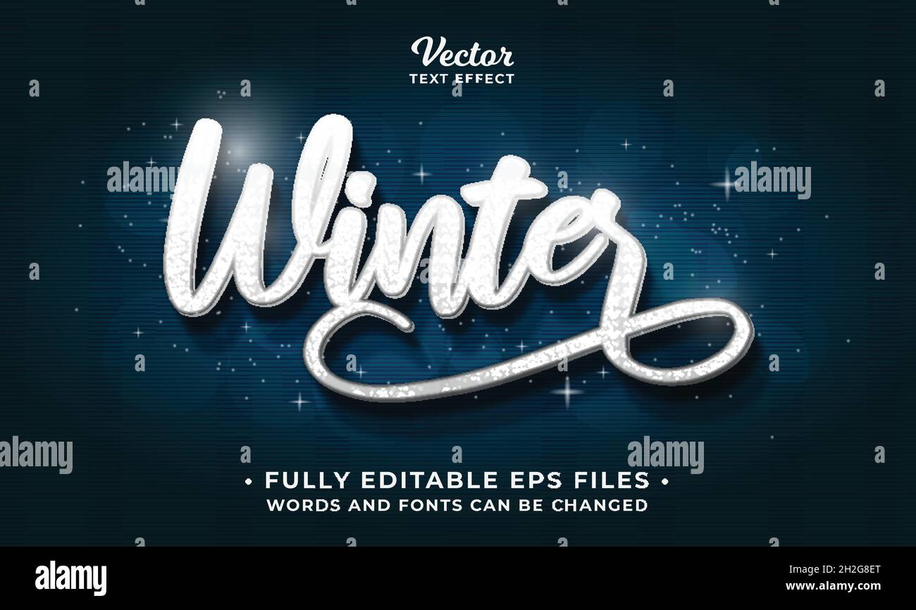 glittering winter text effect editable eps cc Stock Vector Image & Art ...