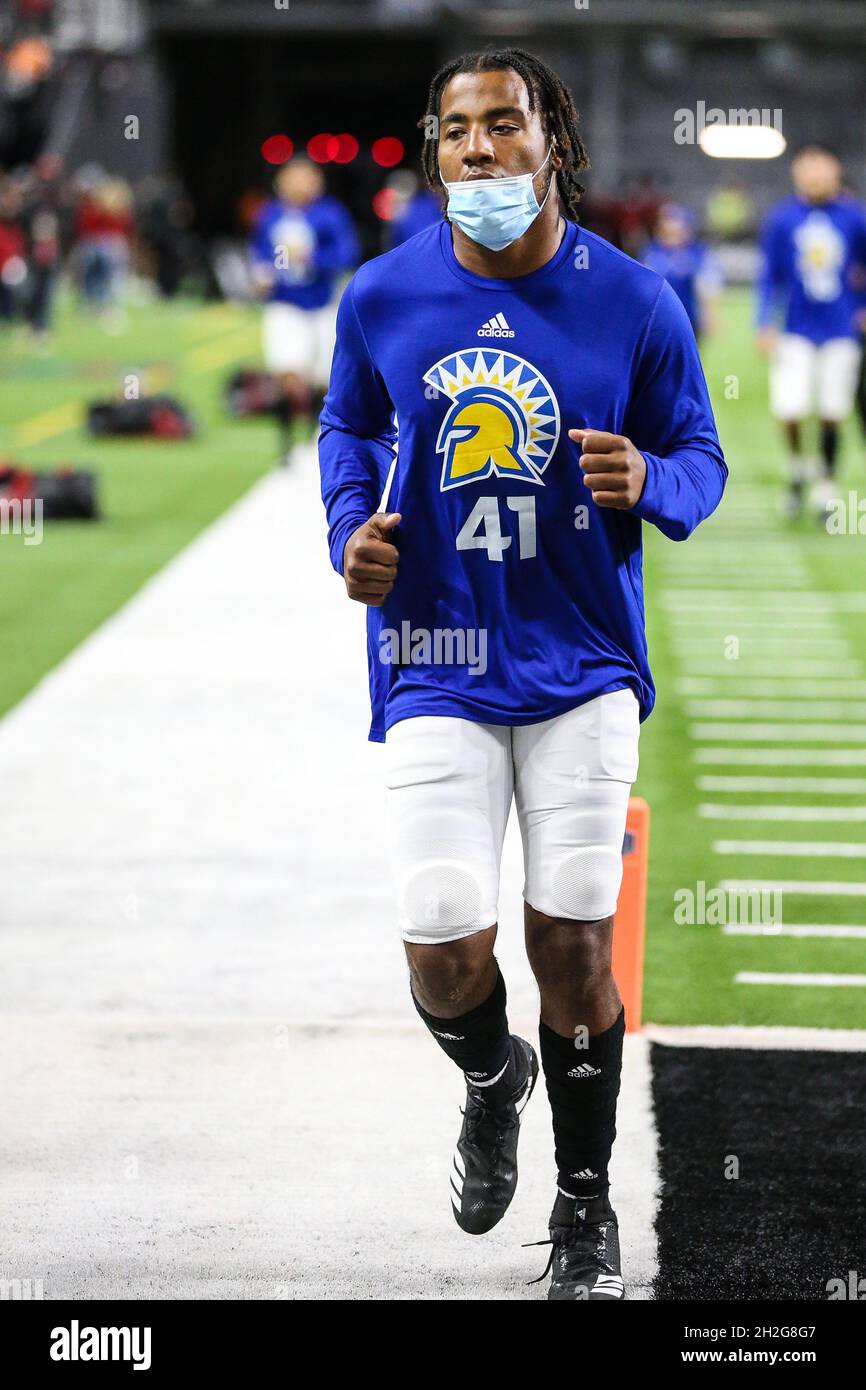 Las Vegas, US, October 21, 2021: San Jose State Spartans linebacker ...