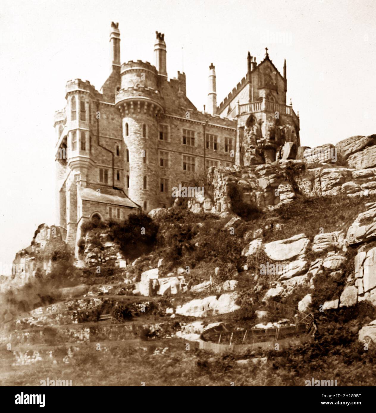 St. Michael's Mount, Cornwall, Victorian period Stock Photo - Alamy
