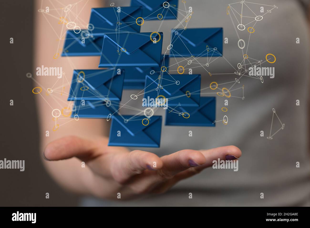 Floating digital envelopes hi-res stock photography and images - Alamy